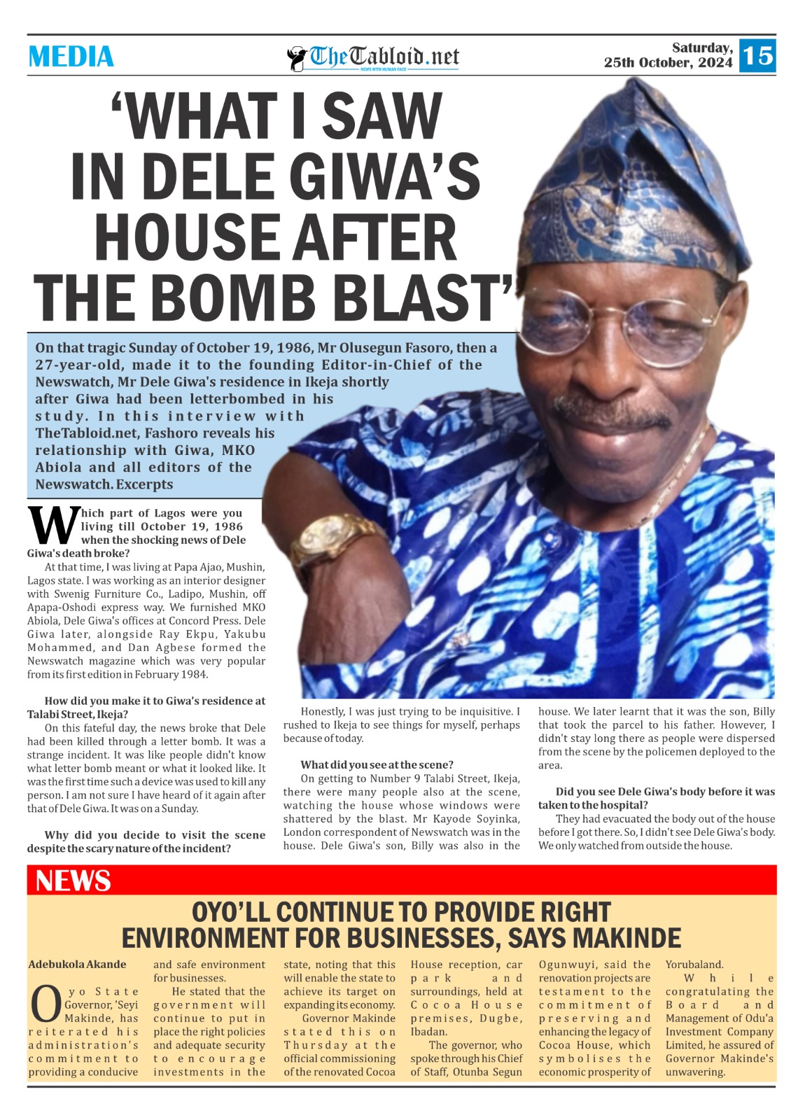 'What I saw in Dele Giwa's house after the bomb blast'