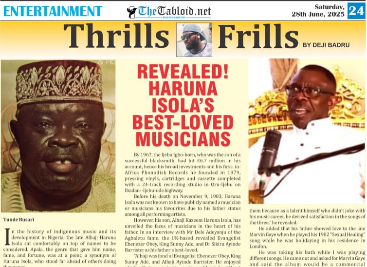 Revealed! Haruna Isola's best loved musicians